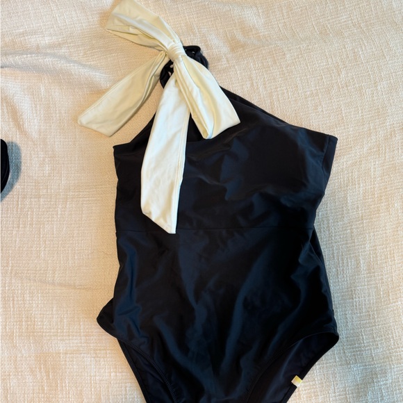summersalt | Swim | Summersalt Black Onepiece Swimsuit With Cream Tie ...